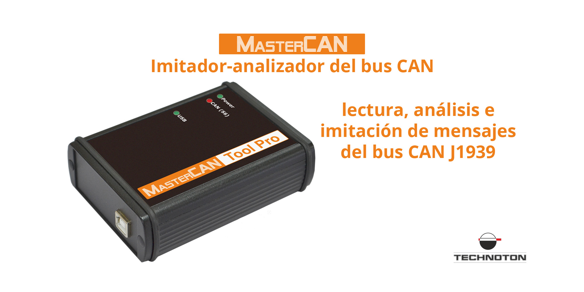 Imitador-analizador del bus CAN MasterCAN Tool | Technoton